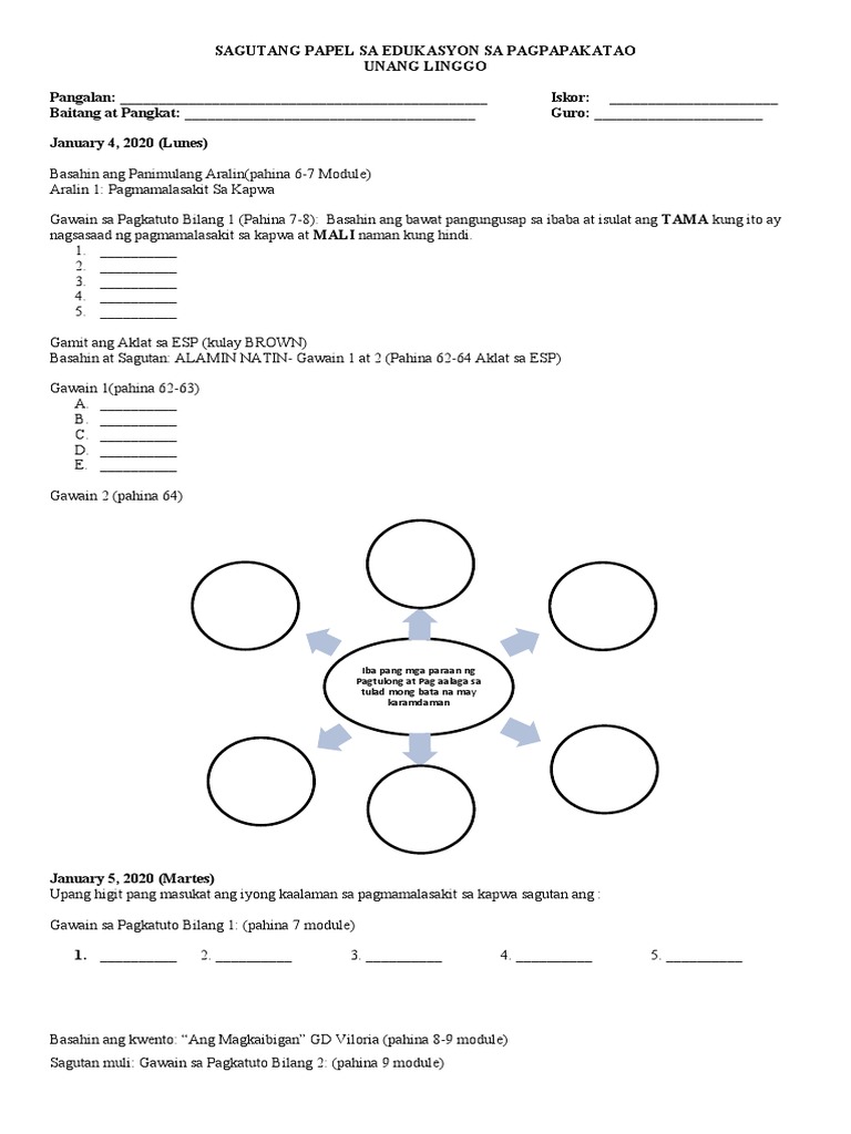 Esp Answer Sheet | PDF
