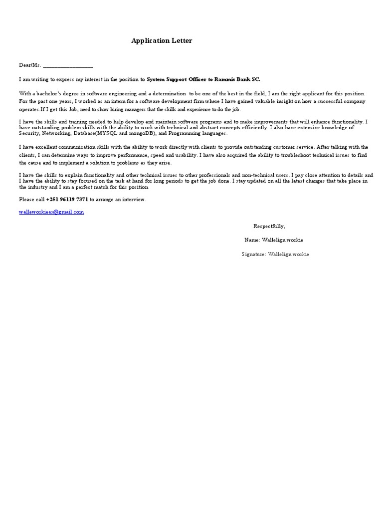 Walleign Workie Application Letter | PDF Walleign Workie Application Letter | PDF