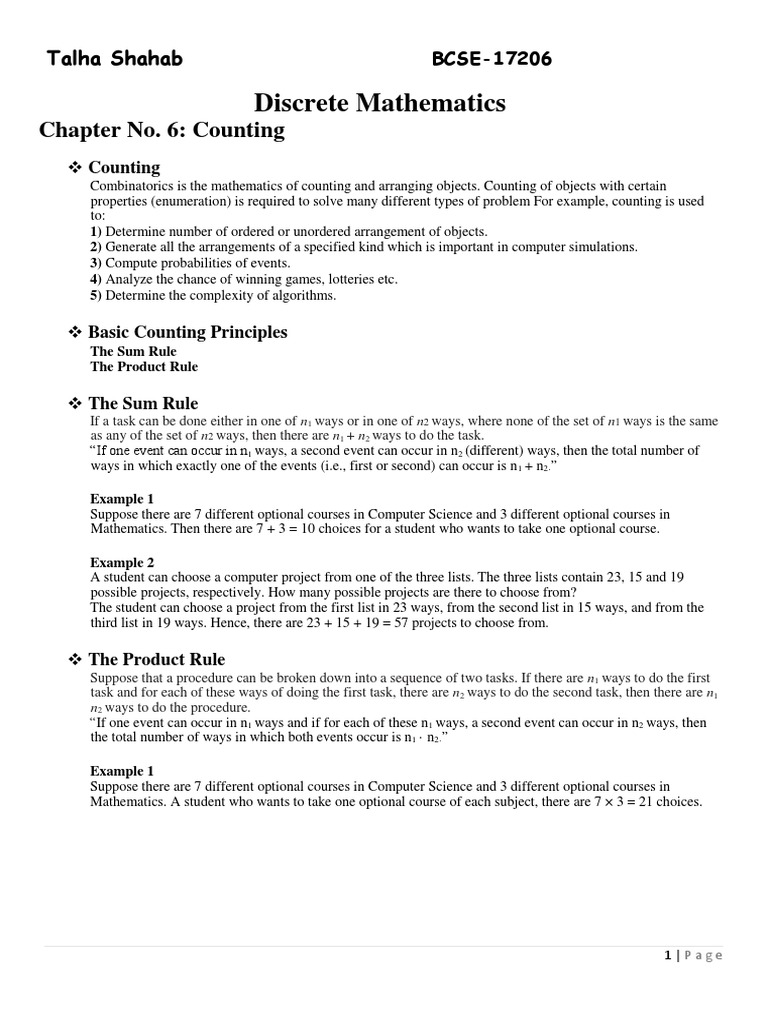 Discrete Chapter 6 Counting Pdf Set Mathematics Mathematical Logic 0495
