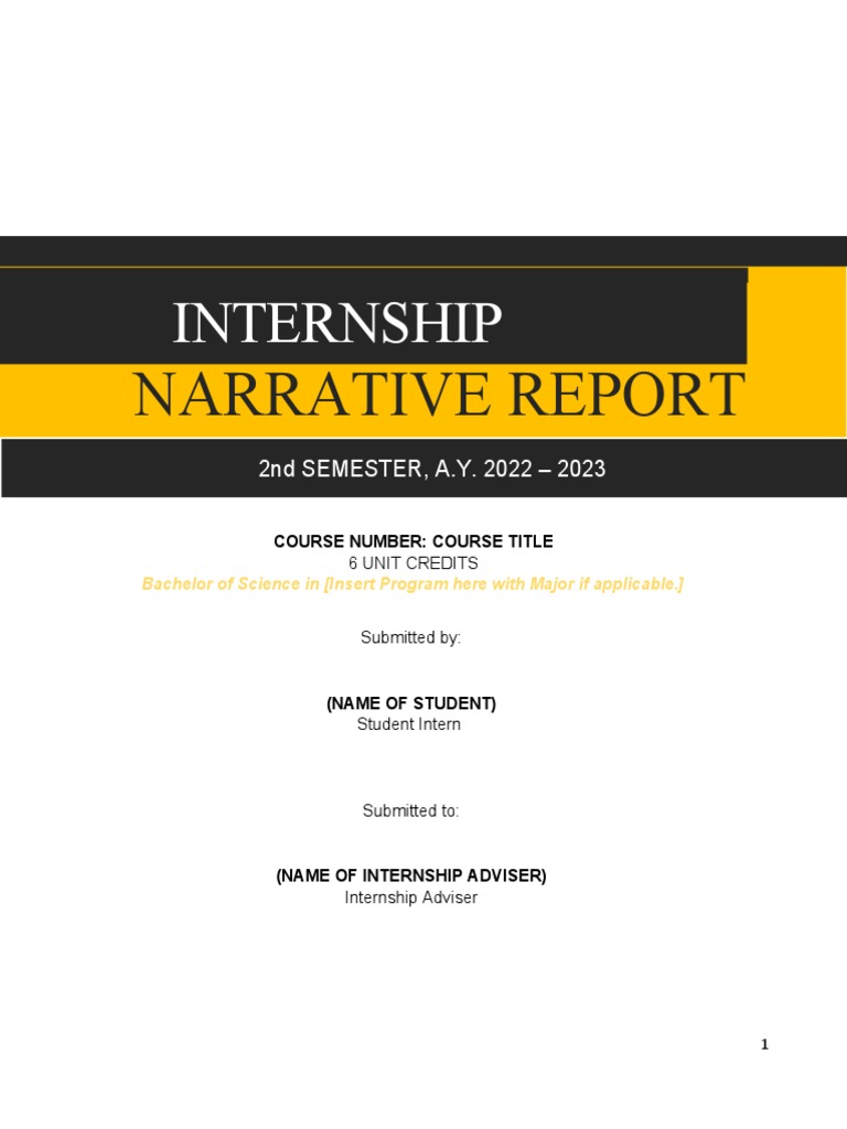 Internship Narrative Report Template | PDF