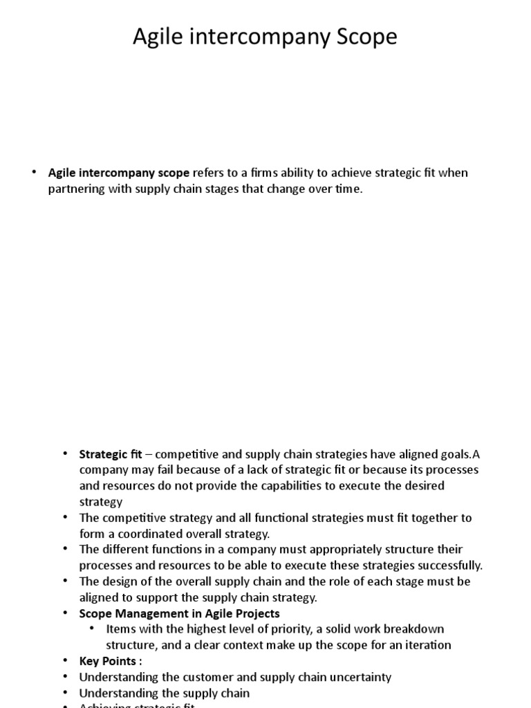 Agile Intercompany Scope | PDF