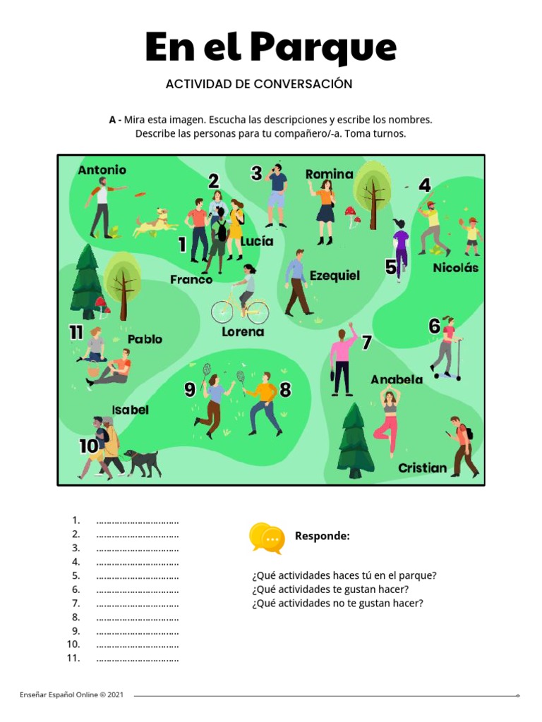 Actividades en el Parque: Conversación en Español | PDF