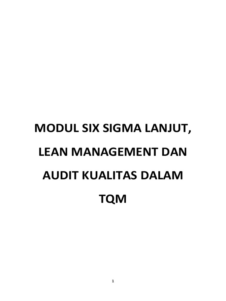 Modul Six Sigma Lean Audit TQM | PDF