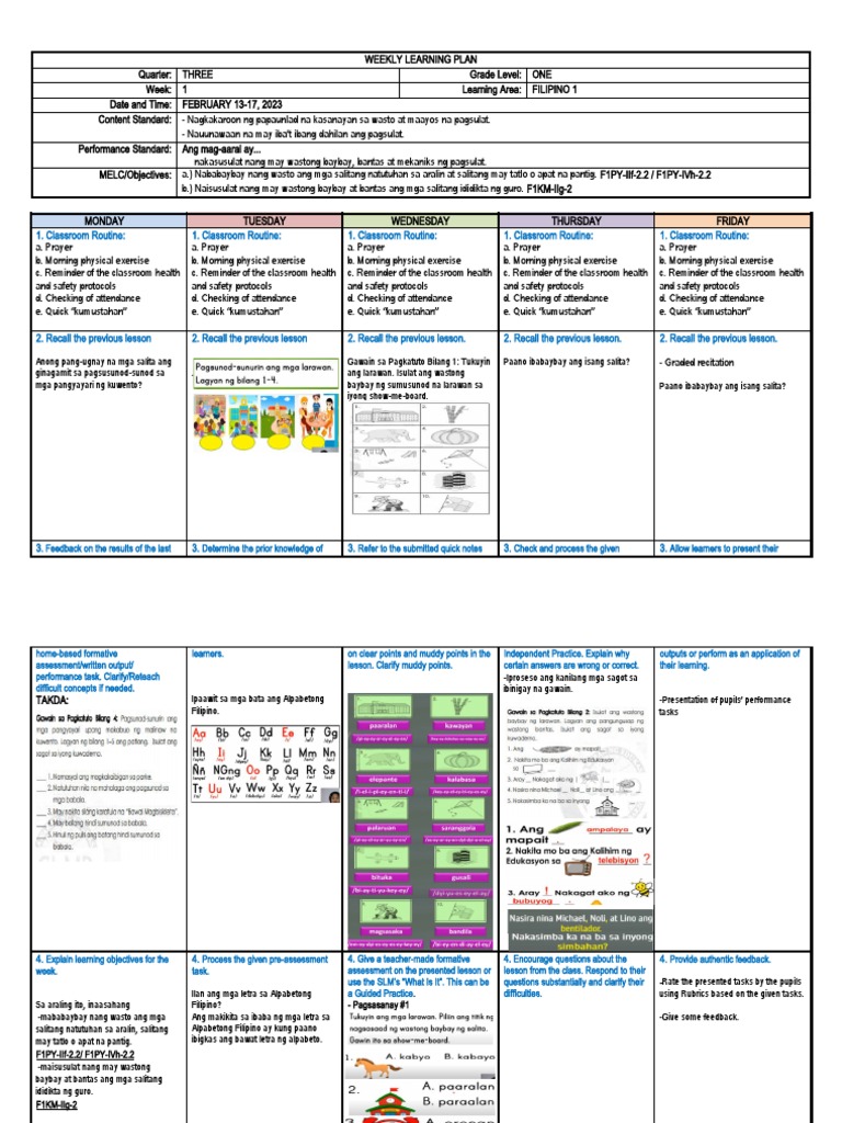 WLP - Filipino Q3 W1 | PDF