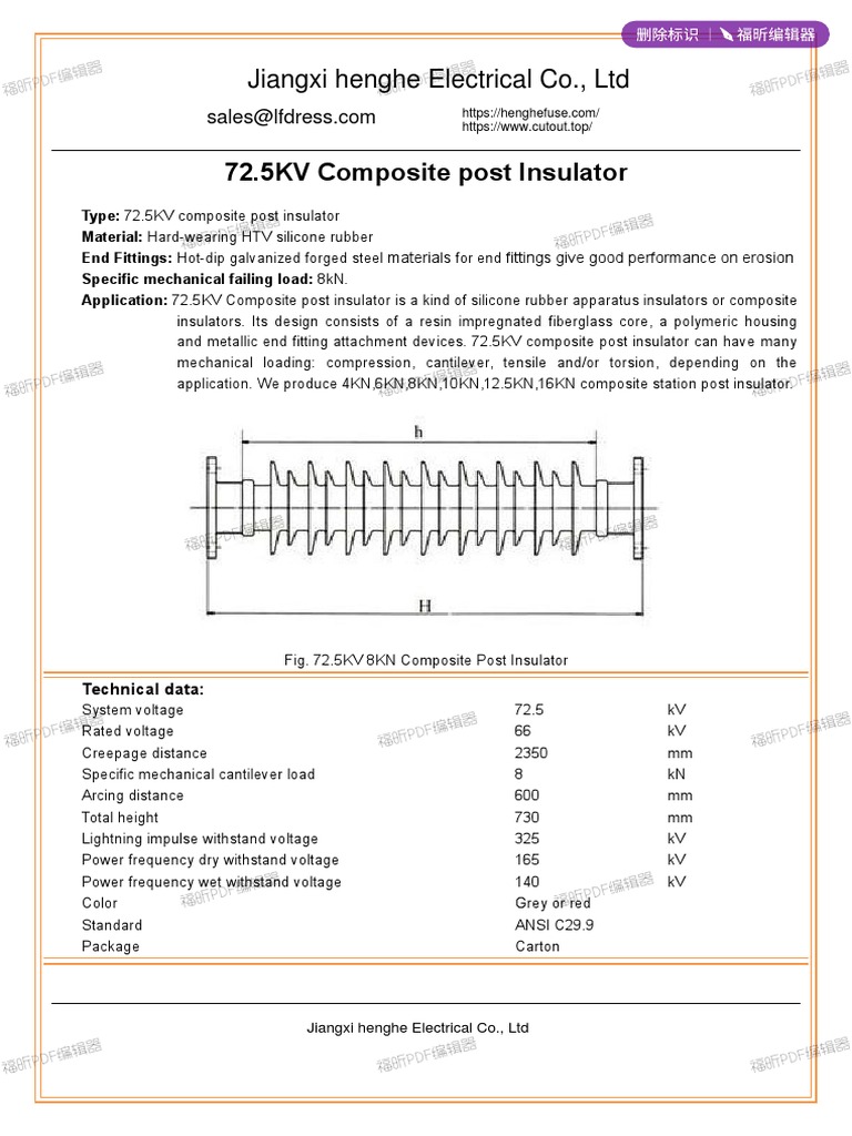 72.5kV Composite Post Insulator | PDF