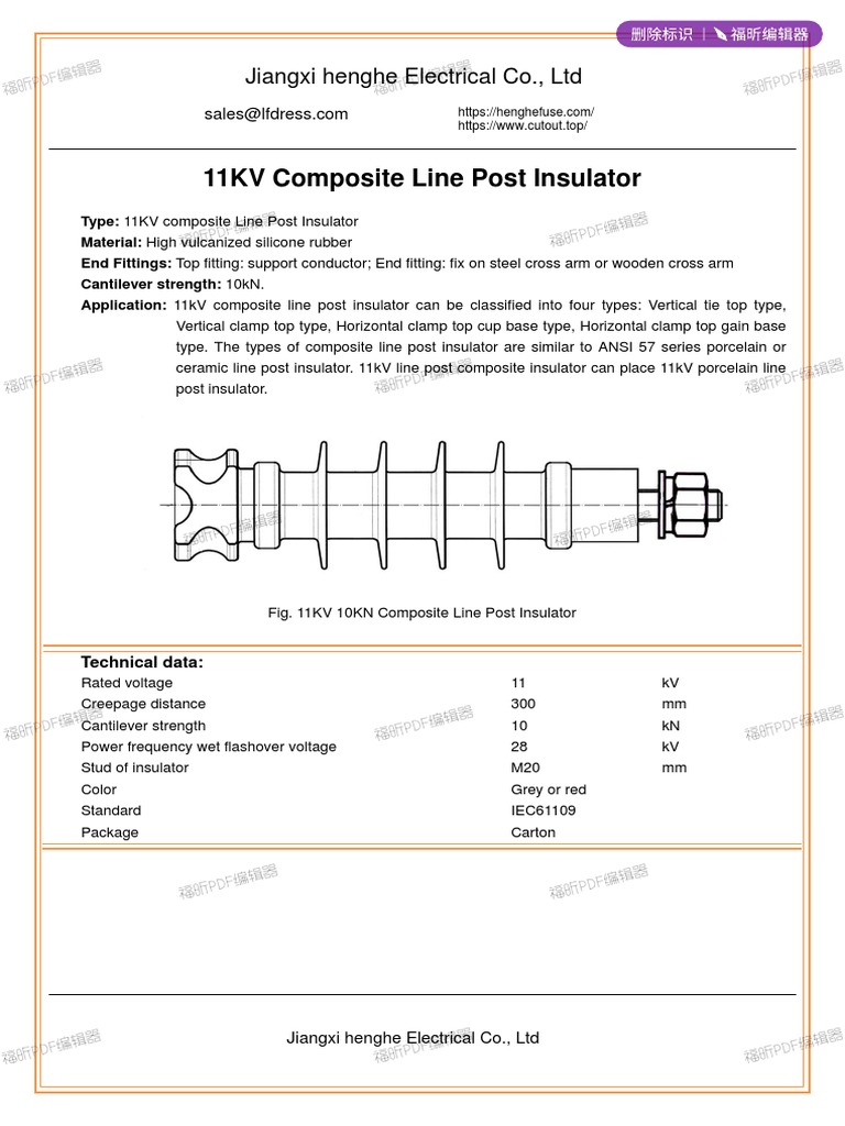 11KV Composite Line Post Insulator Specs | PDF