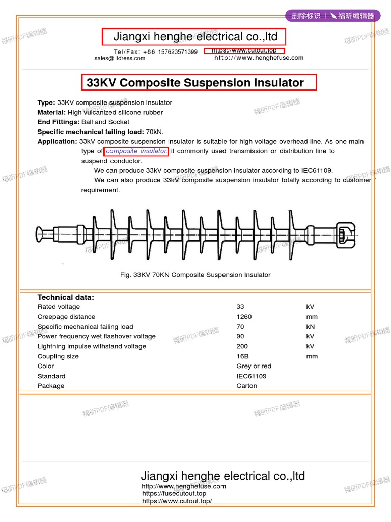 33KV Composite Suspension Insulator | PDF