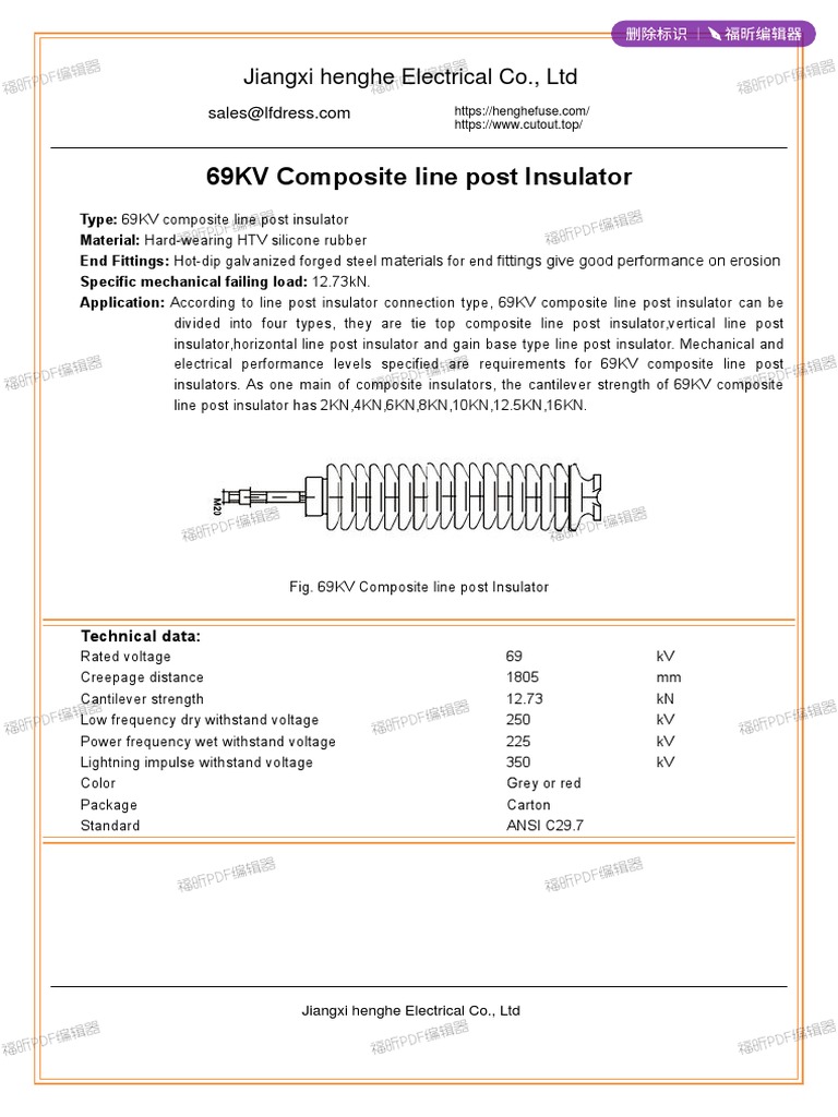 69kV Composite Line Post Insulator | PDF