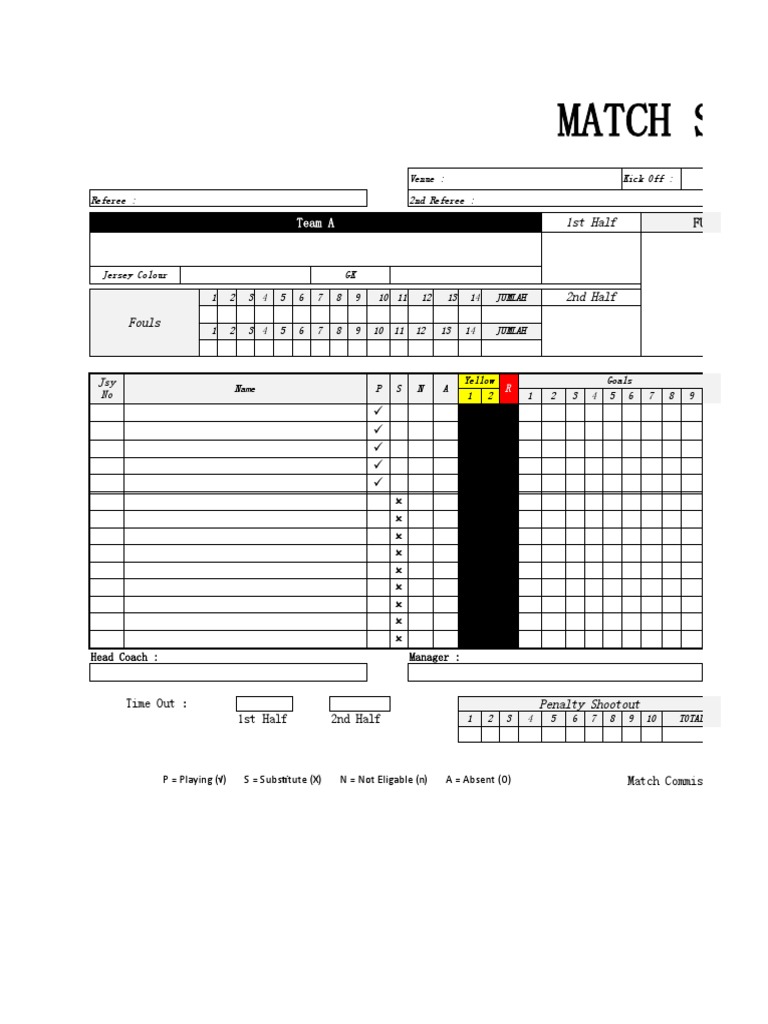 Blank Match Summary | PDF | Sport Variants | Association Football