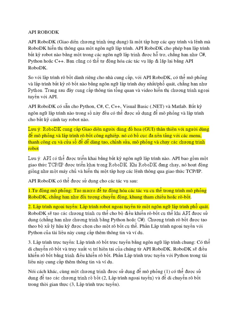 API Robodk | PDF
