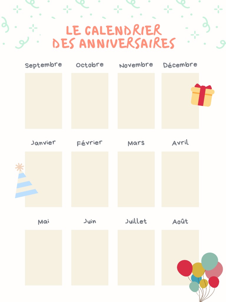 Calendrier Anniversaires | PDF