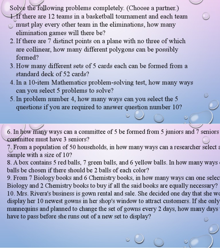 Word Problem | PDF