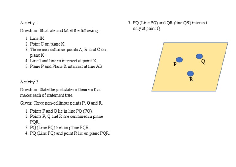 Activity in Postulates and Theorem | PDF