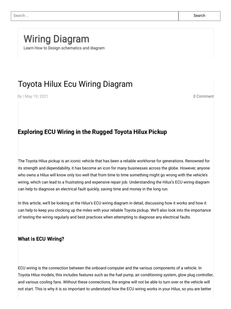 Toyota Hilux Ecu Wiring Diagram Wiring Diagram Pdf