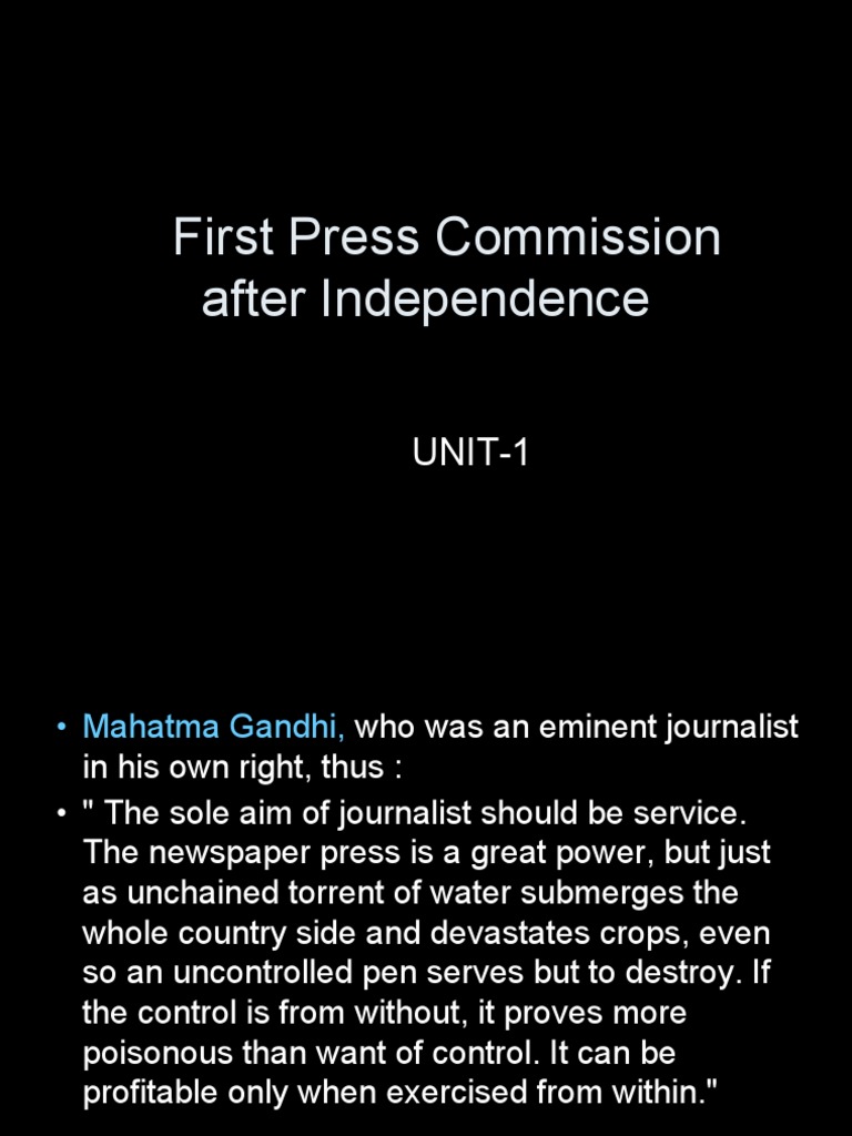 First Press Commission of India Insights | PDF | Finance & Money ...