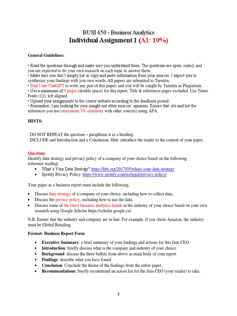 BUSI 650-A1-Individual Paper (Business Report) | PDF