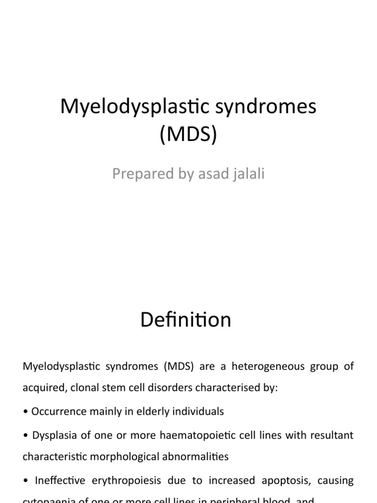 9.myelodysplastic Syndromes (MDS) | PDF | Epidemiology | Anatomy