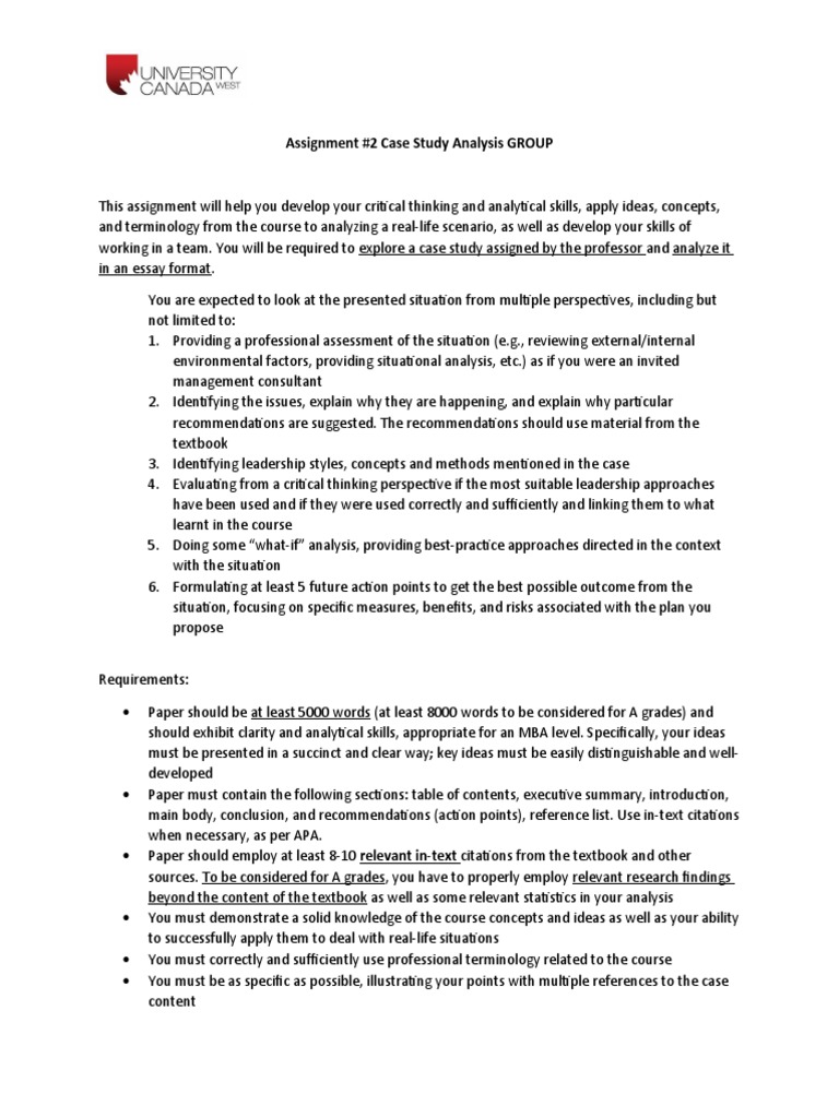 Assignment#2 Case Study Analysis GROUP | PDF | Critical Thinking | Thought