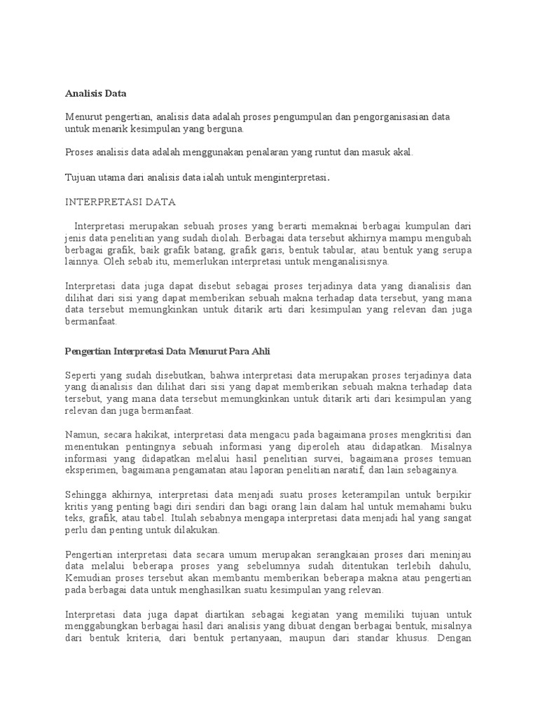 Panduan Interpretasi Data | PDF