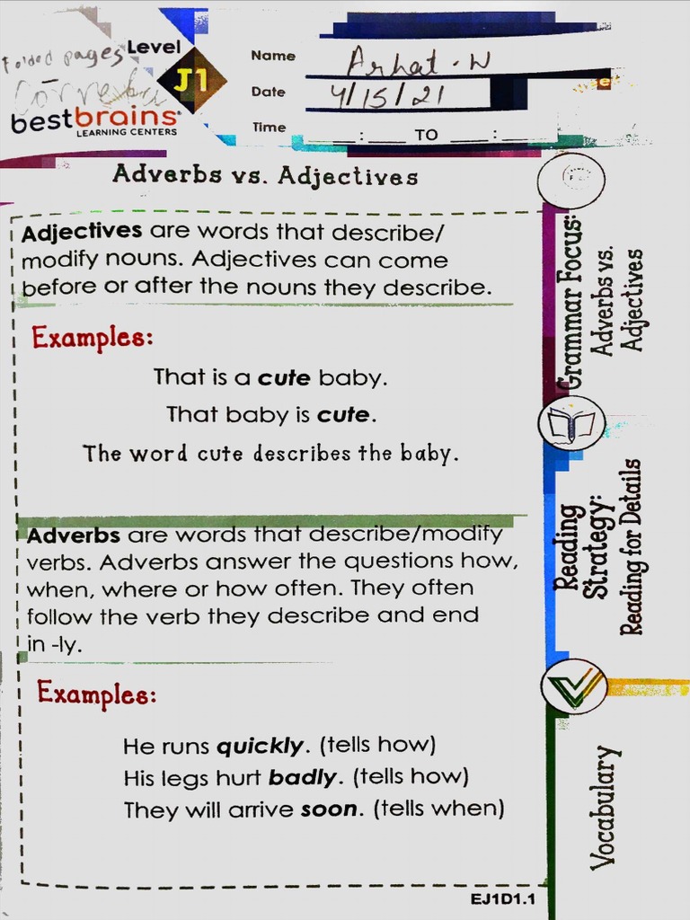 Adverb Vs - Adjectives | PDF