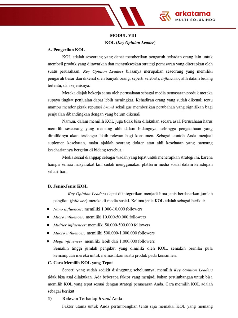 #Modul IX Key Opinion Leader | PDF | Business