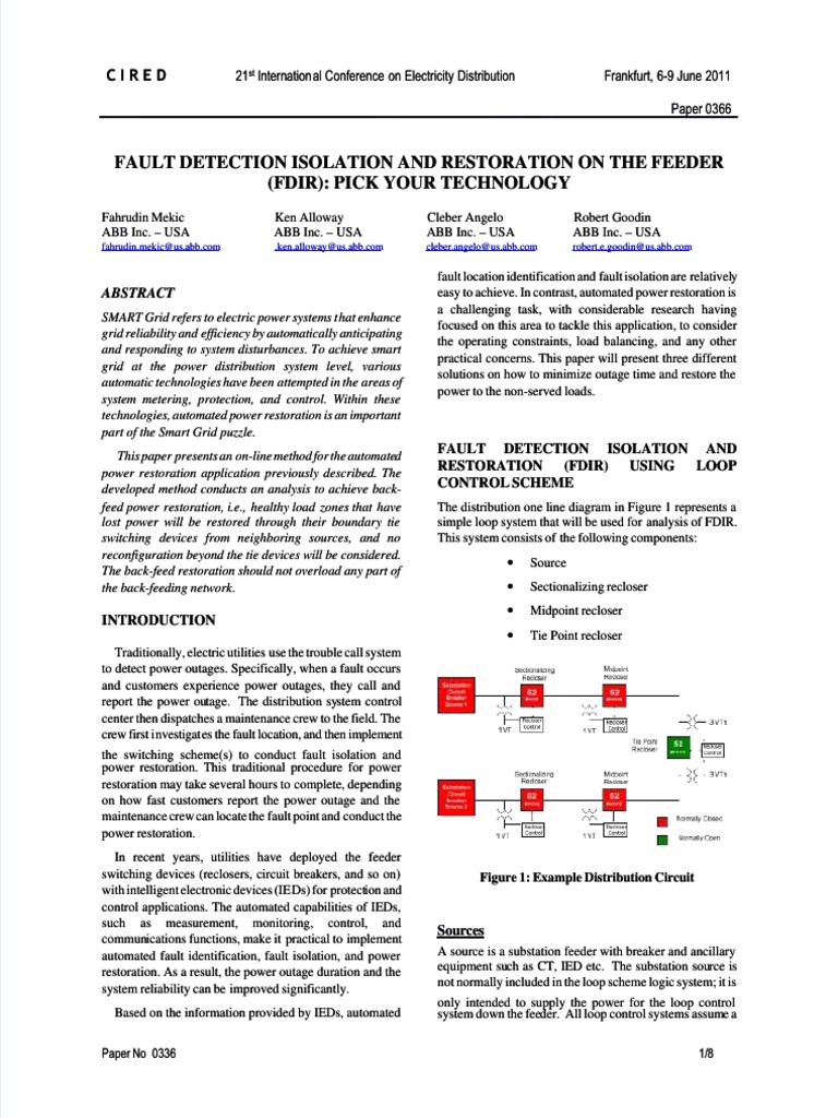 PDF Flisr PDF | Download Free PDF | Electrical Substation | Electrical Grid