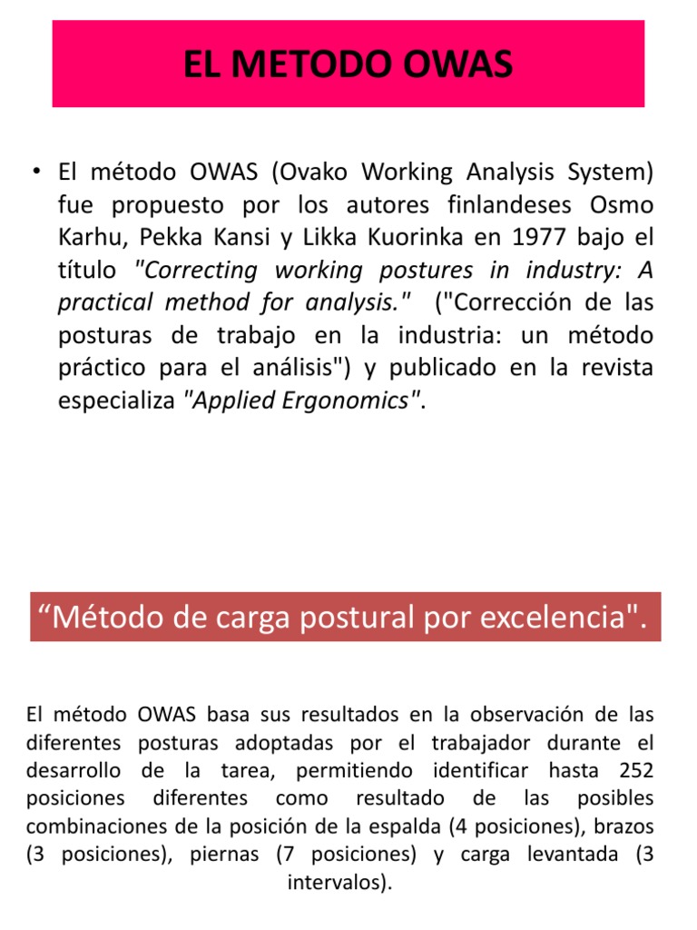 El Metodo Owas | PDF