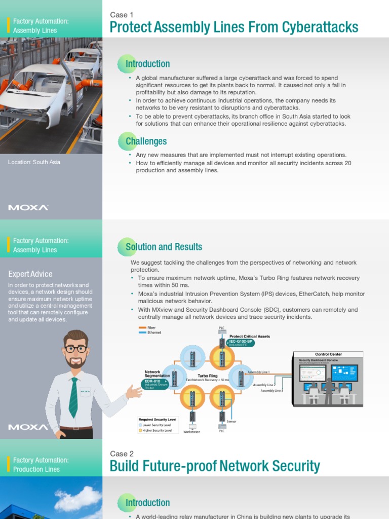 Moxa Cybersecurity Case Studies | PDF | Computer Security | Security