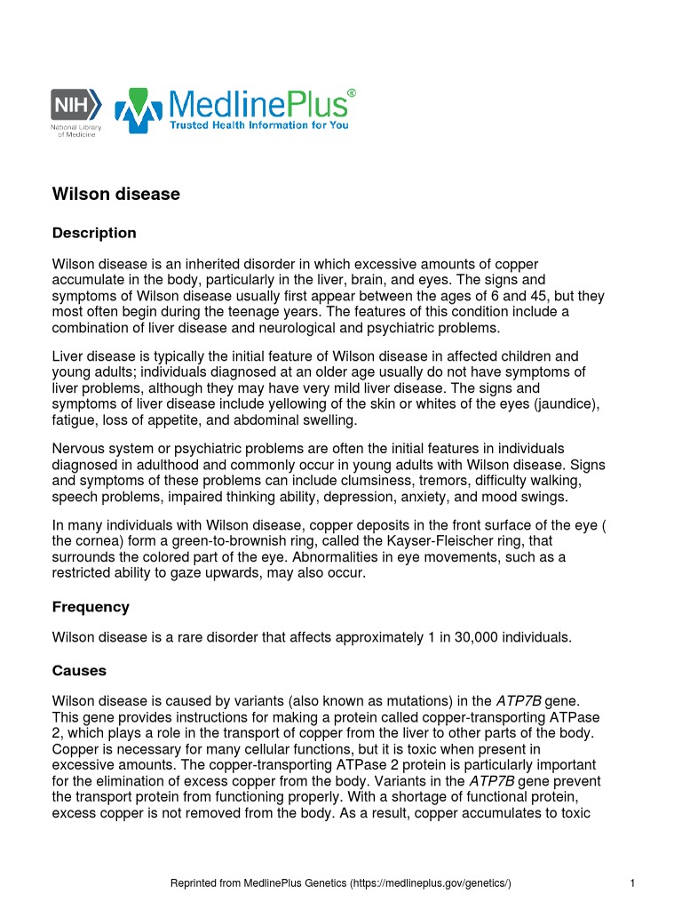 Wilson Disease | PDF | Medical Specialties | Clinical Medicine