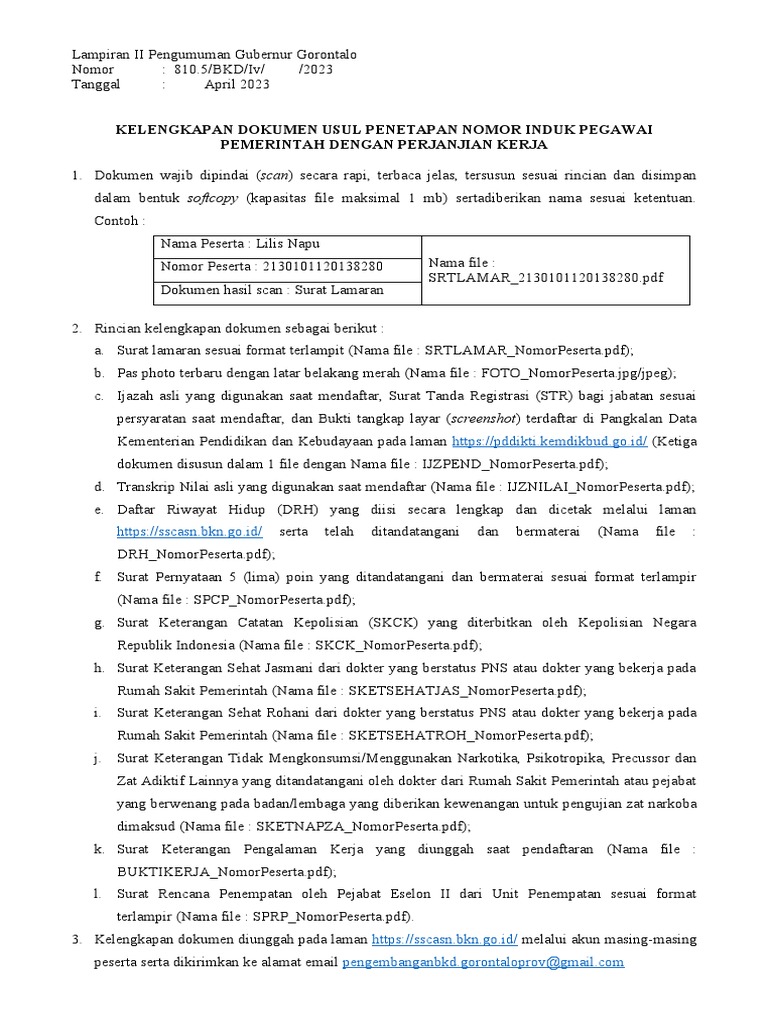 Format Surat P3K | PDF