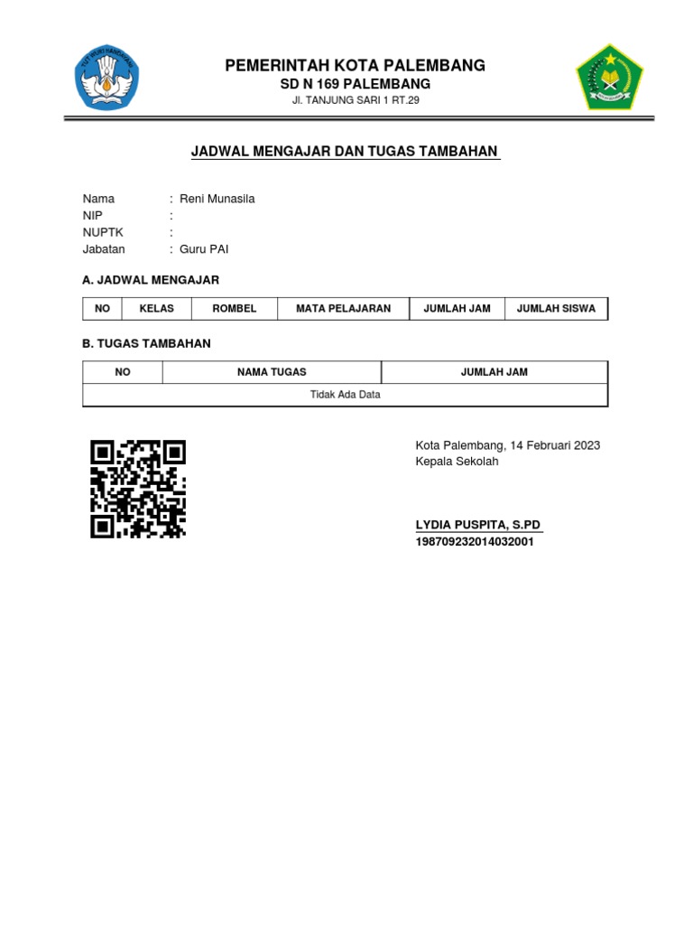 Jadwal Reni Munasila | PDF
