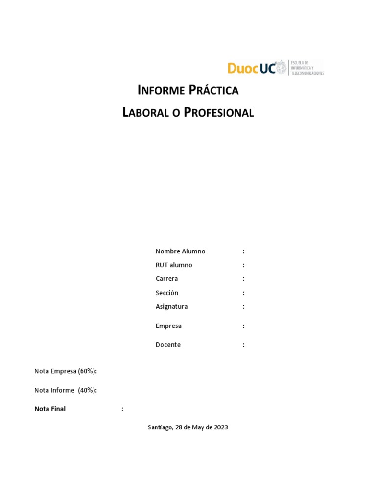 (Modelo) Informe | Descargar gratis PDF | Gestión de recursos humanos