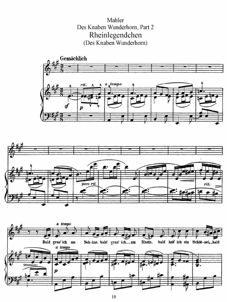 Rheinlegendchen - Mahler | PDF