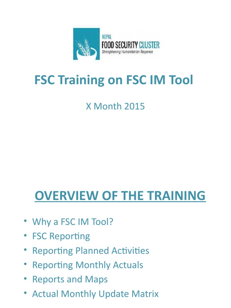 FSC Im Tool Training Standard PPT 1 | Download Free PDF | Microsoft ...