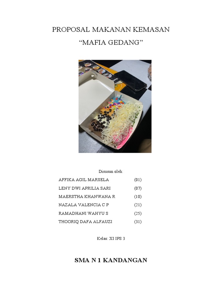 Proposal Makanan Kemasan | PDF