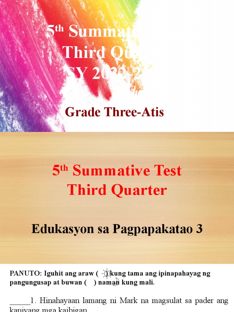 5th Summative Test-Third Quarter | PDF