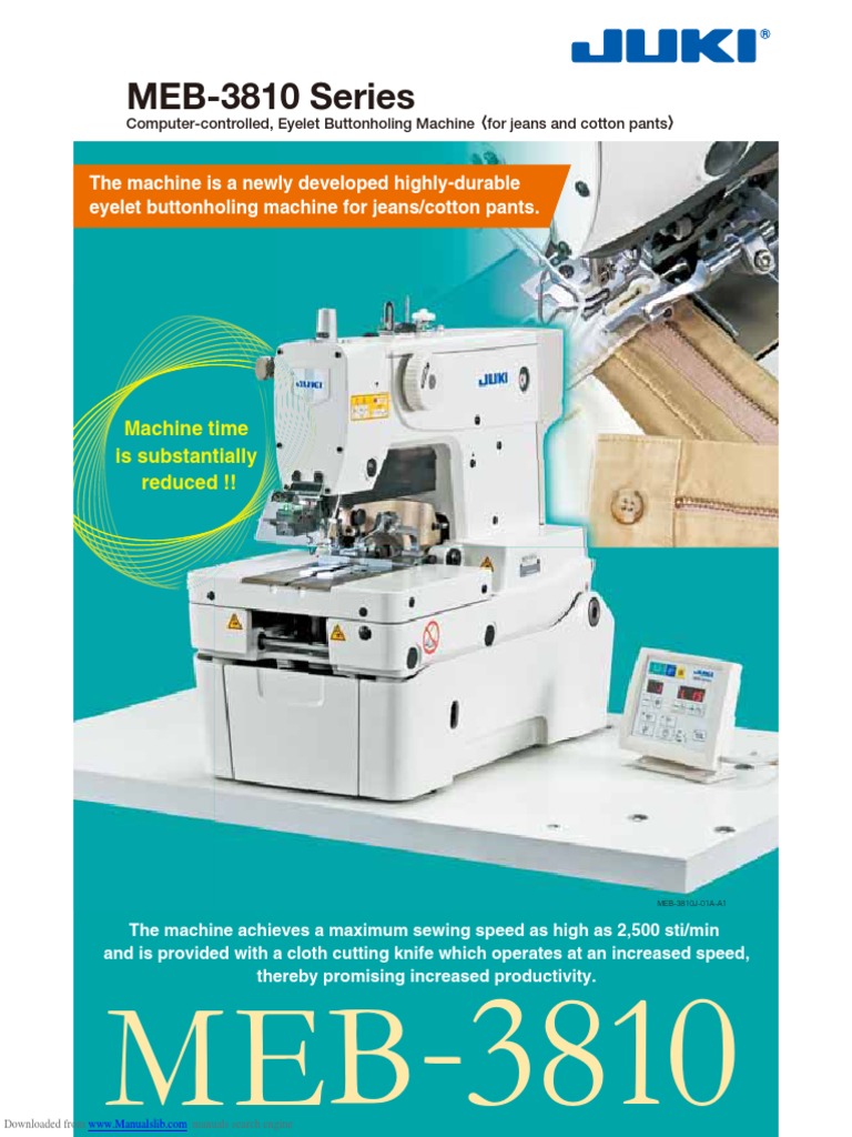 Meb 3810j Juki Eyelet Buttonholing Sewing Machine | PDF
