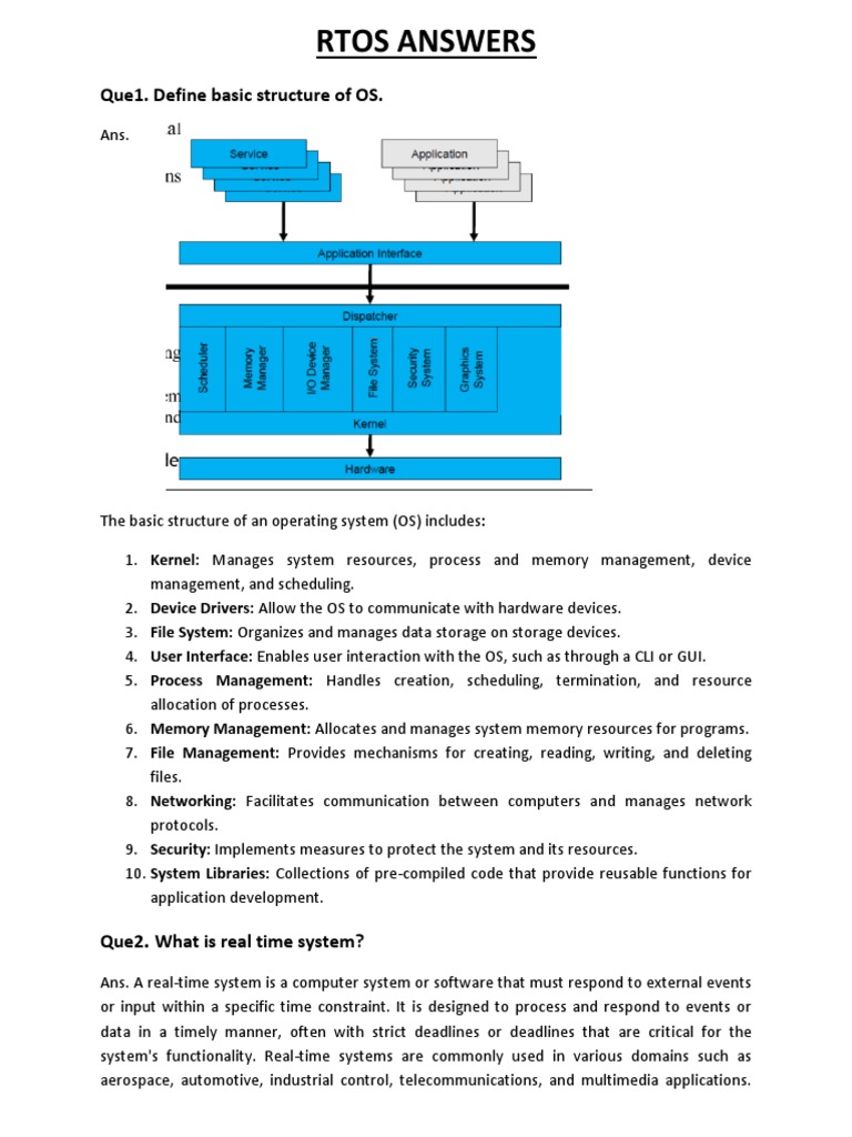 Rtos Answers | PDF | Scheduling (Computing) | Process (Computing)