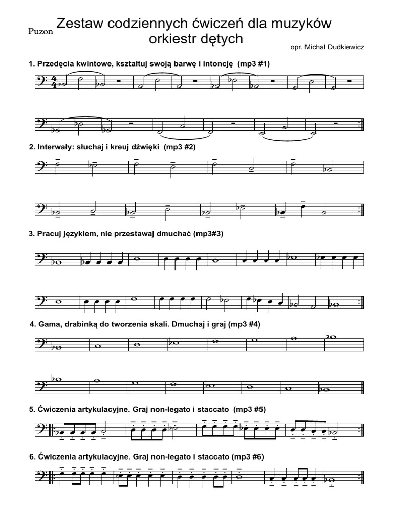 Zestaw Cwiczeń - Puzon | PDF