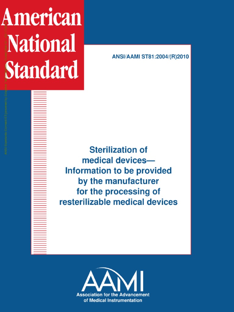 ANSI - AAMI ST81 - استریل کردن دستگاه‌های پزشکی | PDF