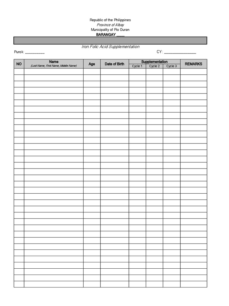 Family Planning Supplementation Form | PDF