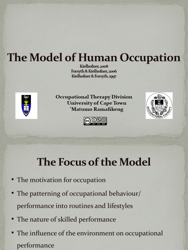 Model of Human Occupation Overview | PDF | Occupational Therapy | Behavior