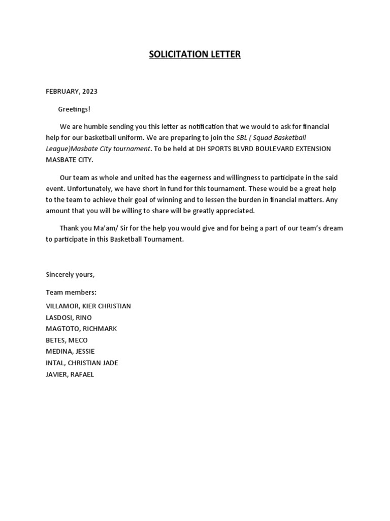 Solicitation Letter | PDF