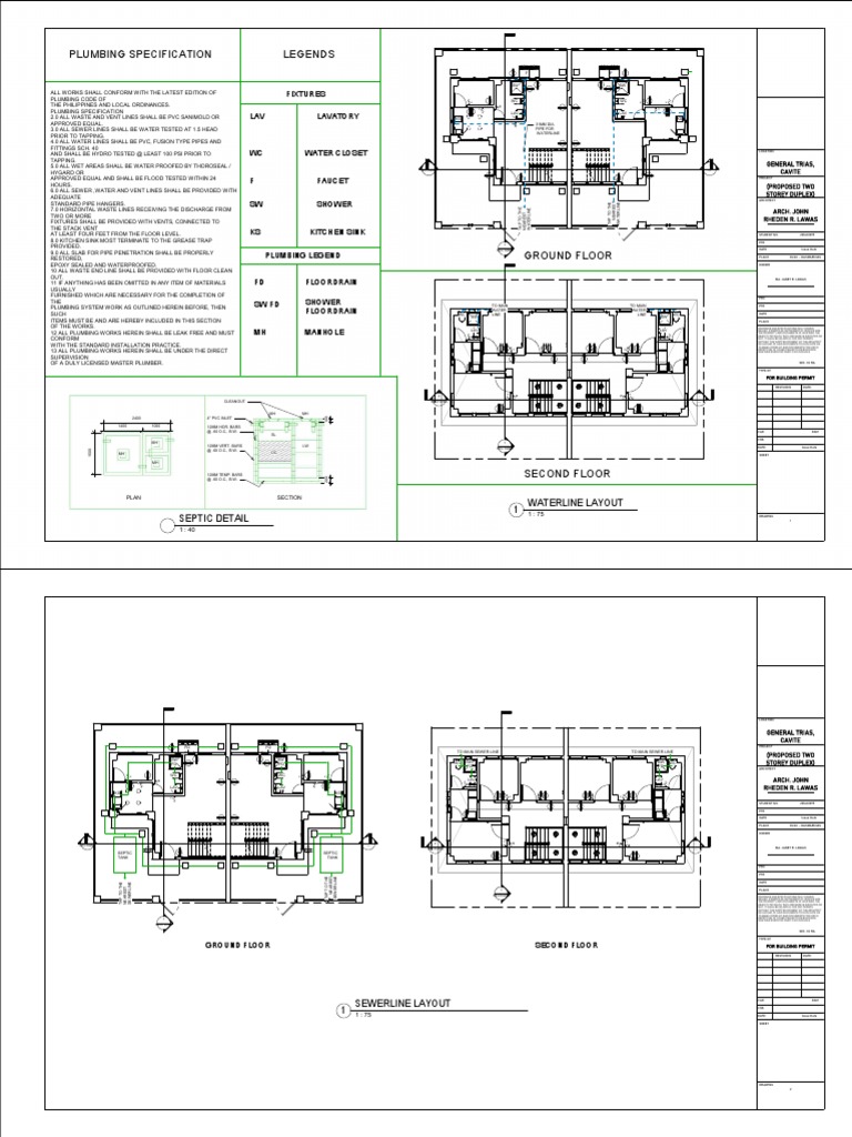 Plumbing and Electrical Layout Plan | PDF | Plumbing | Tap (Valve)