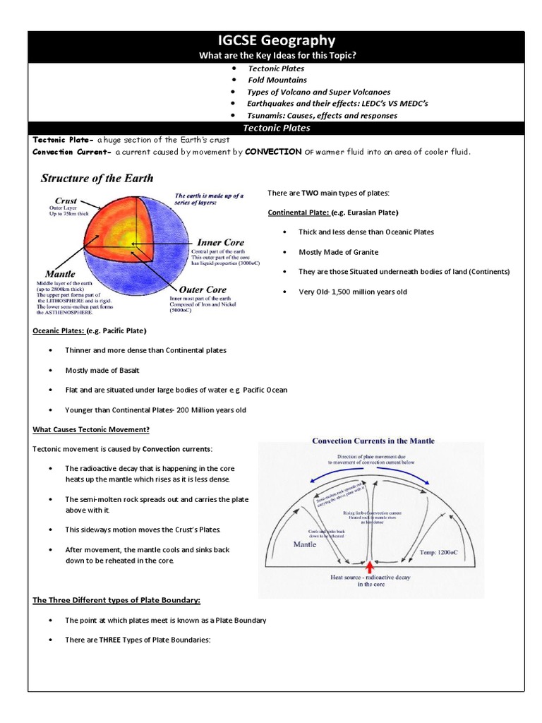 Revision-Notes Earthquakes - Volcanoes | PDF | Volcano | Plate Tectonics Revision-Notes Earthquakes - Volcanoes | PDF | Volcano | Plate Tectonics