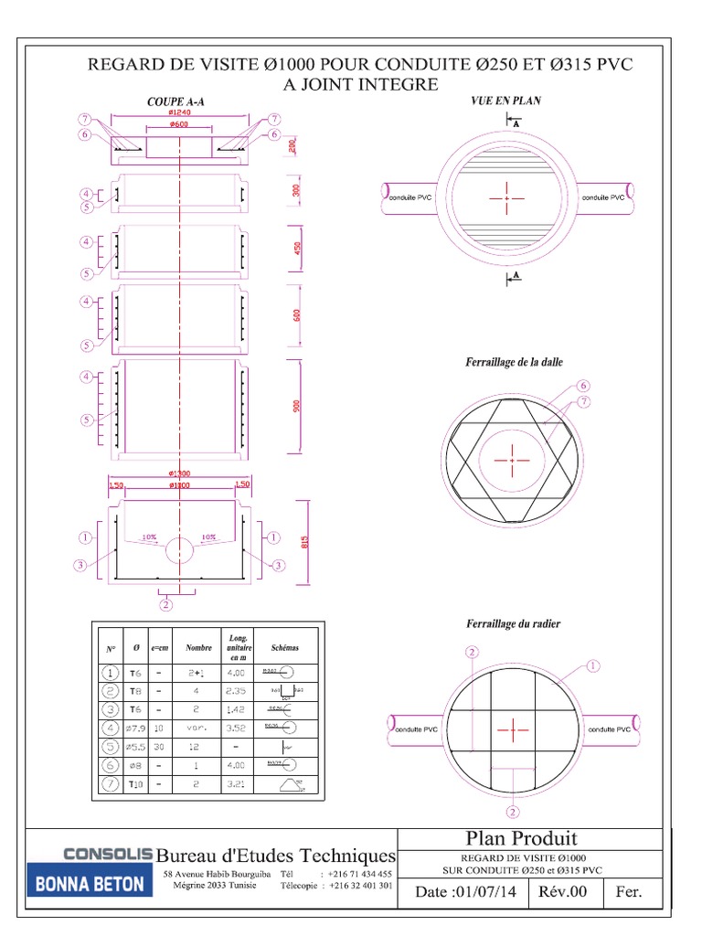Regard 1000 Ferraillage | PDF