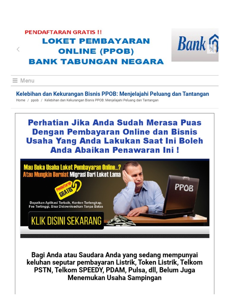 Kelebihan Dan Kekurangan Bisnis PPOB_ Menjelajahi Peluang Dan Tantangan - Loket PPOB | PDF