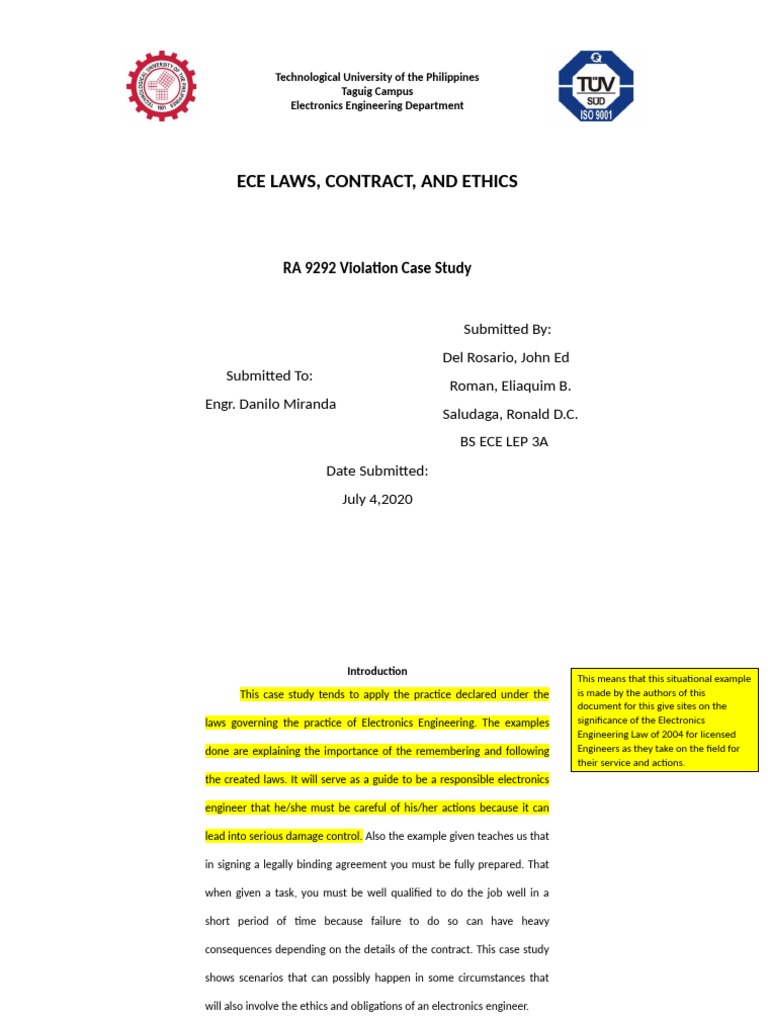 RA 9292 Violation Case Study | PDF | Computer Security | Security