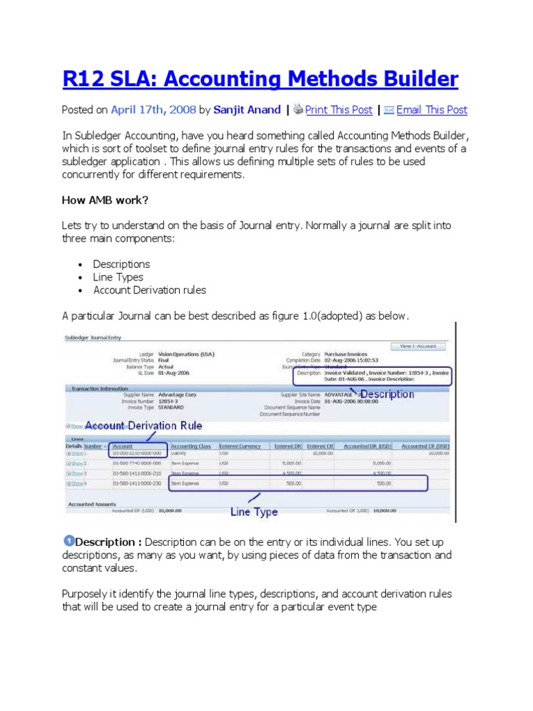 R12 SLA: Accounting Methods Builder: April 17th, 2008 | PDF | Debits ...