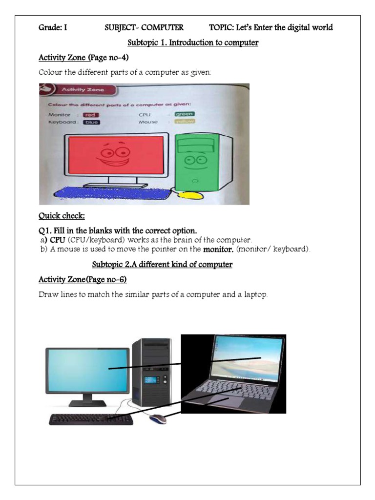 Chapter 1 Let's Enter The Digital World | PDF | Games & Activities